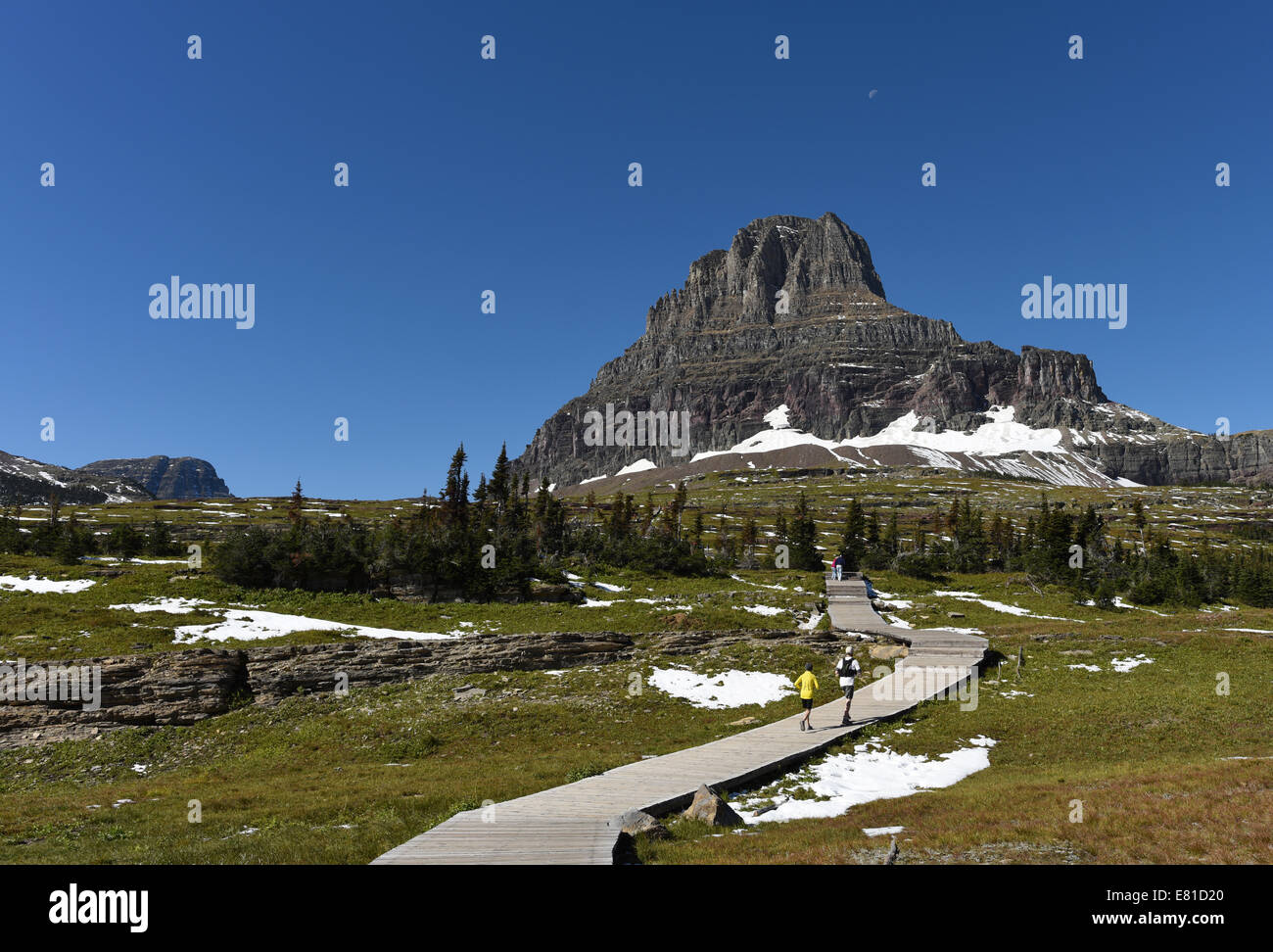 Clements Mountain at Logan Pass in Glacier National Park, Montana Stock ...