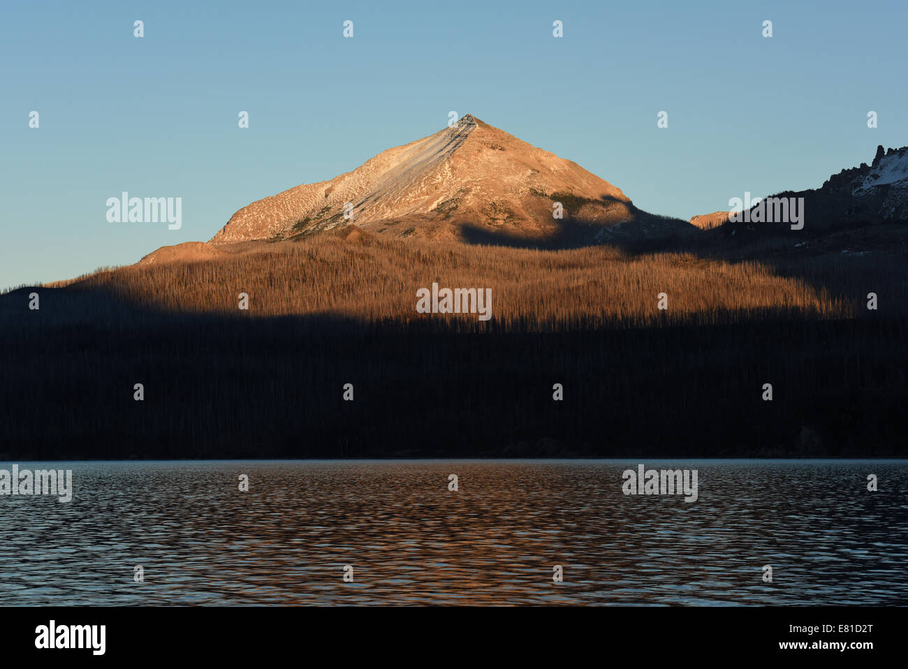 View of Saint Mary Lake and mountains in Glacier National Park, Montana ...
