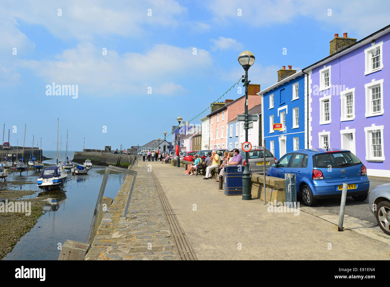 Quay Parade, Aberaeron, Ceredigion, Wales, United Kingdom Stock Photo ...
