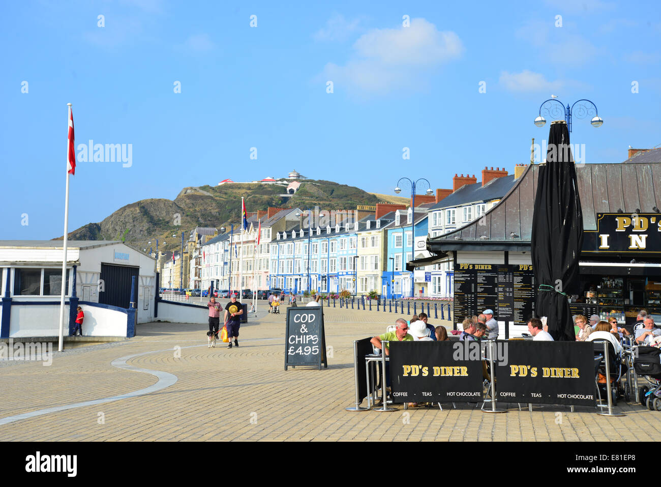 Beach promenade, Aberystwyth, Ceredigion, Wales, United Kingdom Stock ...
