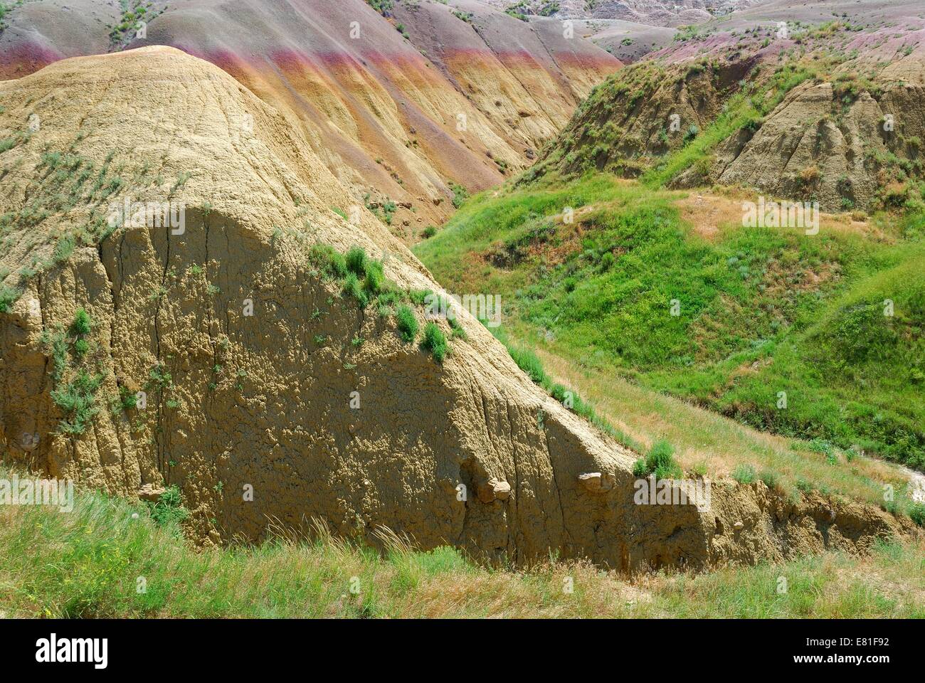 Shades of color in Badlands national park, South Dakota, USA Stock ...