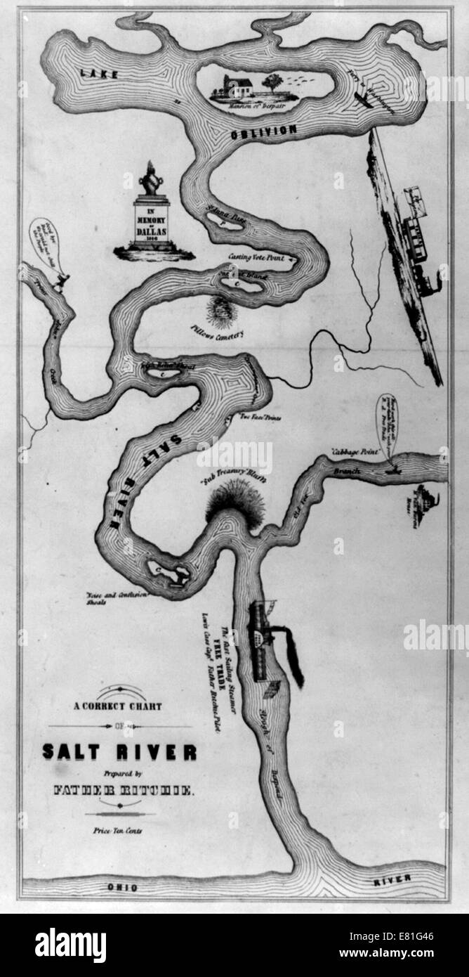 Political cartoon depicting salt river Black and White Stock Photos ...