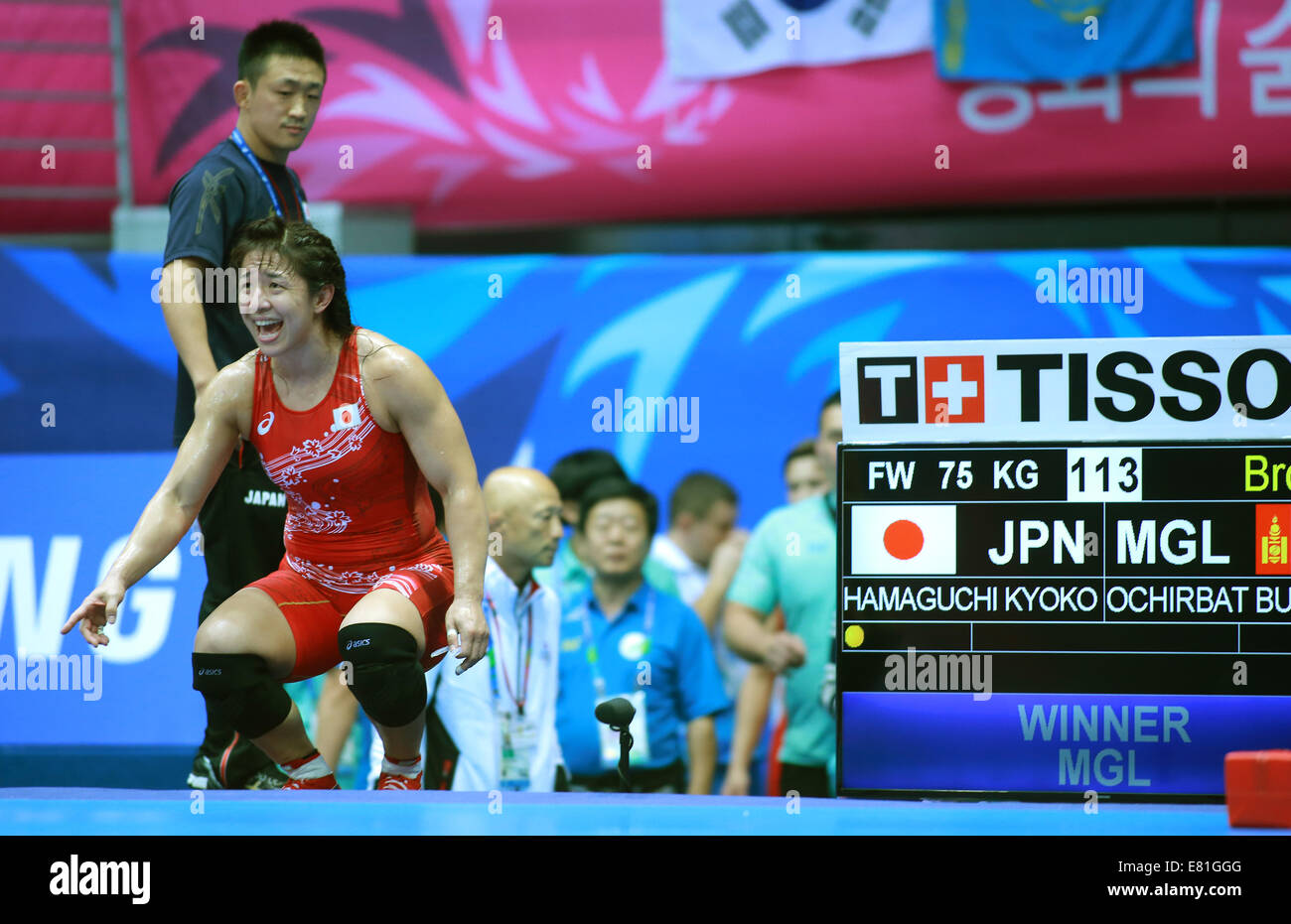 Incheon, South Korea. 28th Sep, 2014. Kyoko Hamaguchi (JPN) Wrestling ...