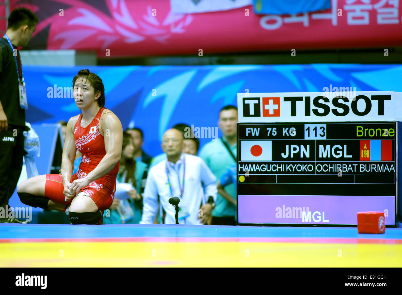 Incheon, South Korea. 28th Sep, 2014. Kyoko Hamaguchi (JPN) Wrestling ...