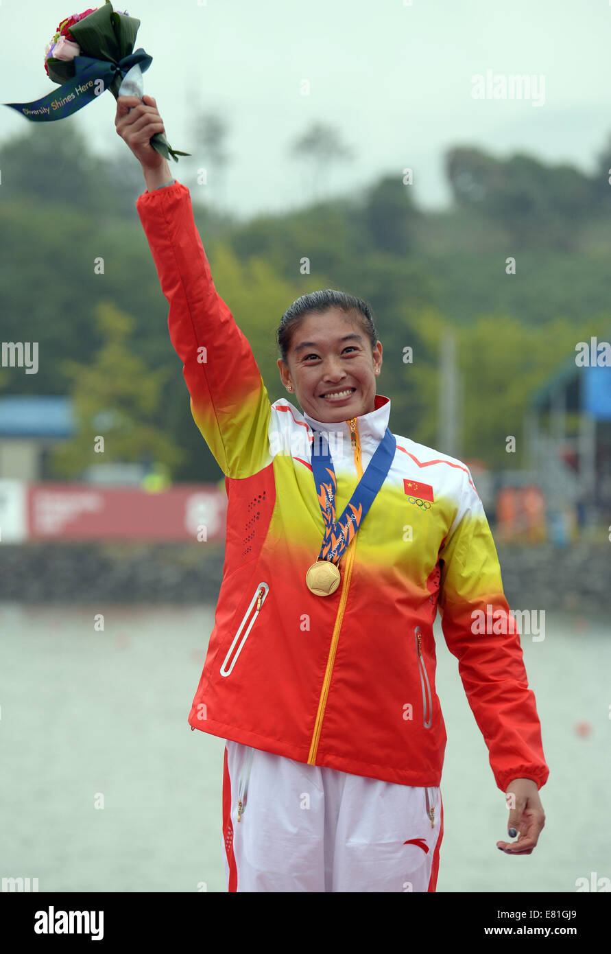 Incheon, South Korea. 29th Sep, 2014. Gold medalist Zhou Yu of China ...