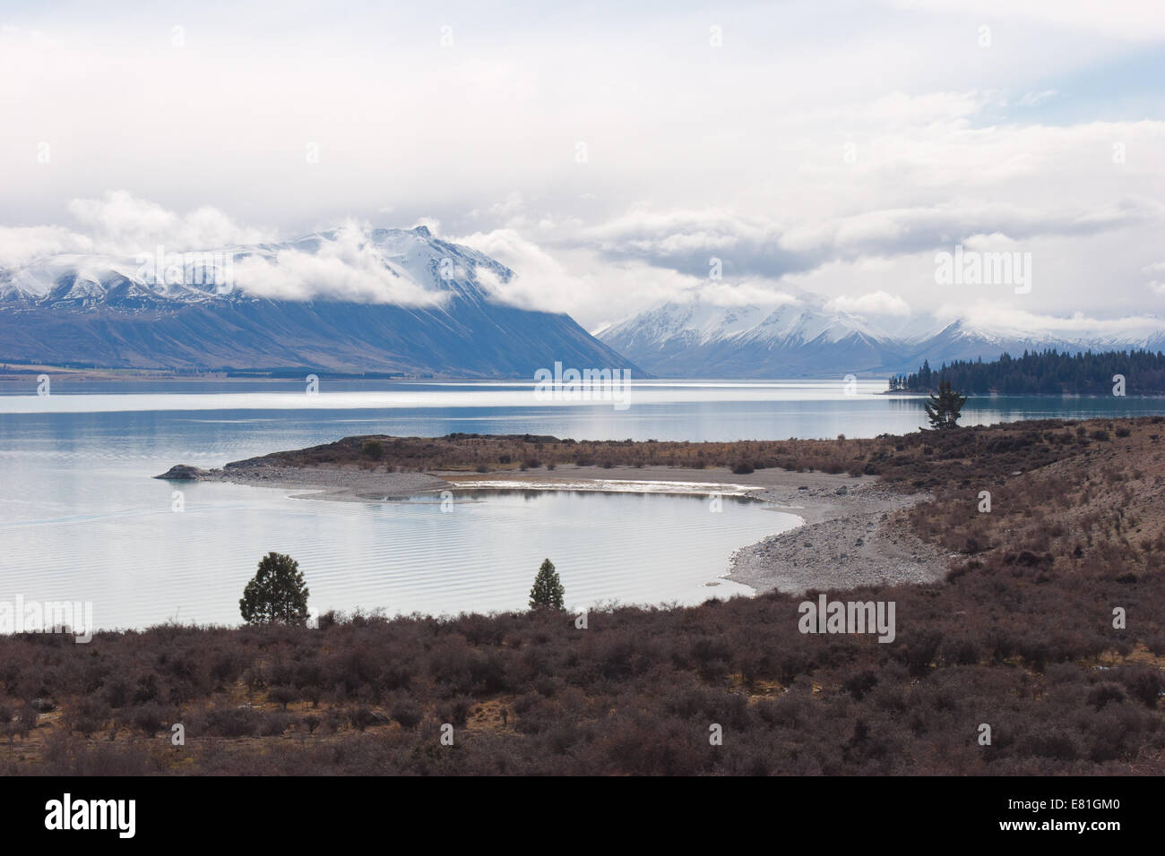 Alpine Landscape, South Island, New Zealand : Lake Tekapo Stock Photo ...