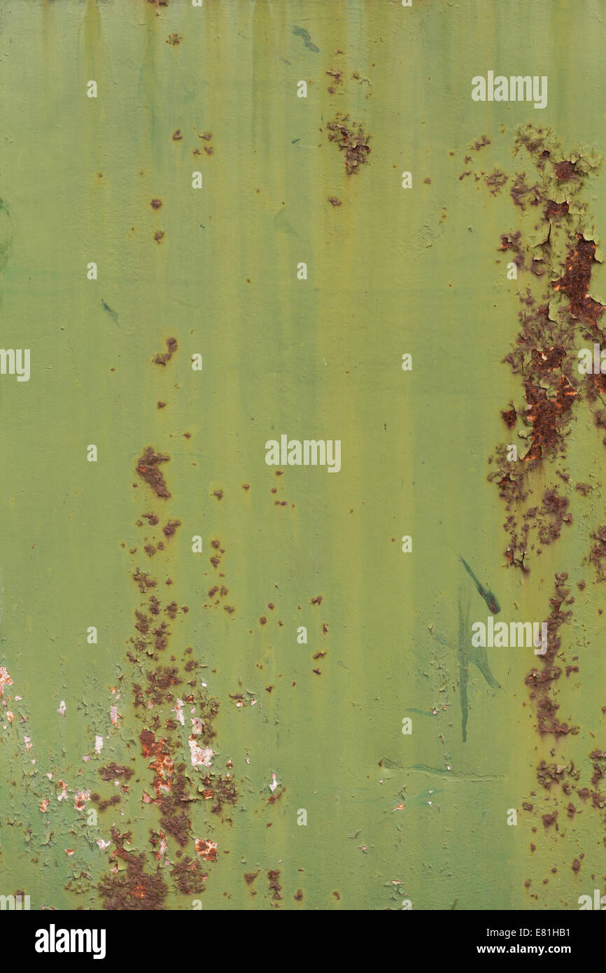 old green painted metal with rust stains Stock Photo - Alamy