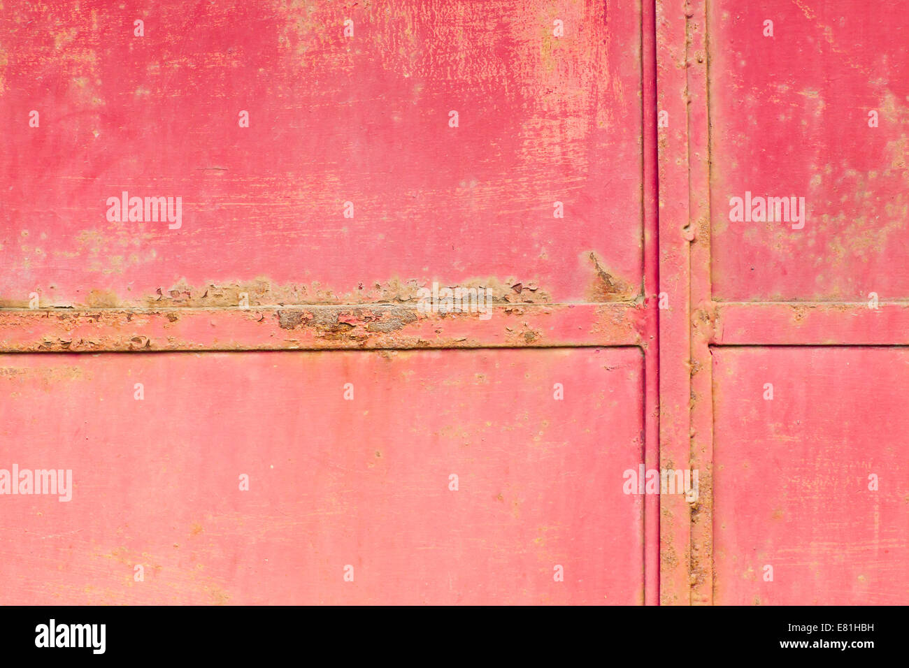 weathered red painted metal texture with rust Stock Photo - Alamy
