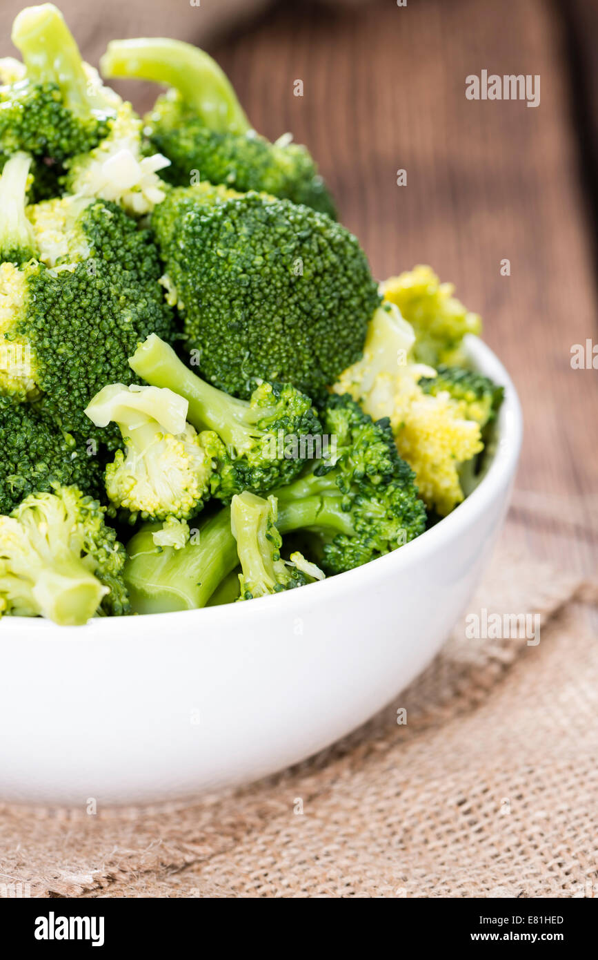 Portion of Cooked Broccoli (detailed close-up shot Stock Photo - Alamy