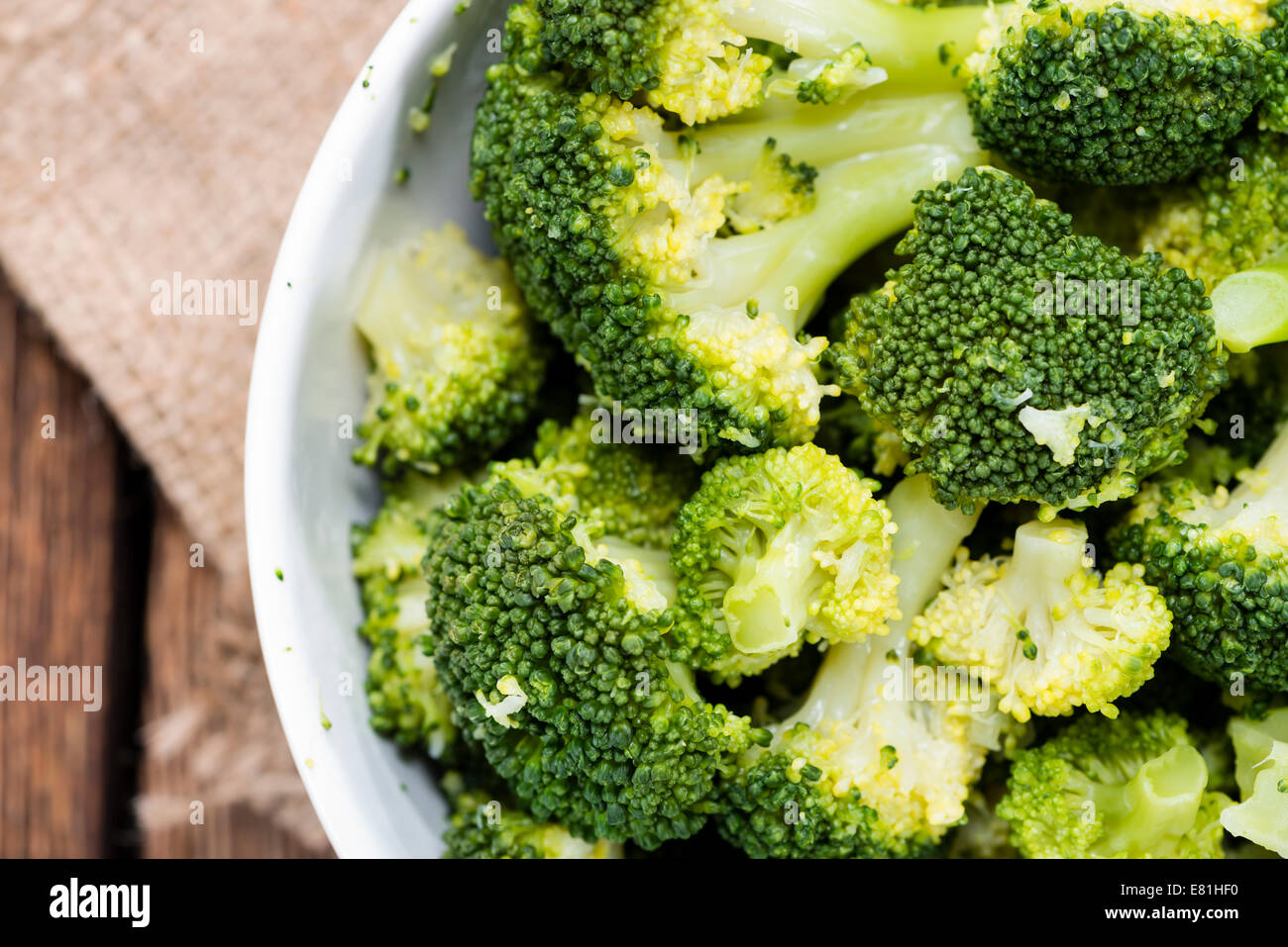 Portion of Cooked Broccoli (detailed close-up shot Stock Photo - Alamy
