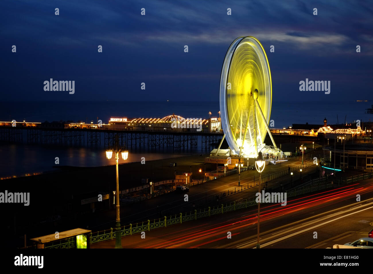 Brighton Wheel at Night, England, UK Stock Photo - Alamy