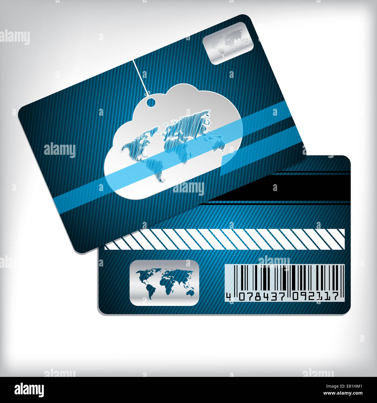 Loyalty card design with cloud and striped background Stock Photo - Alamy