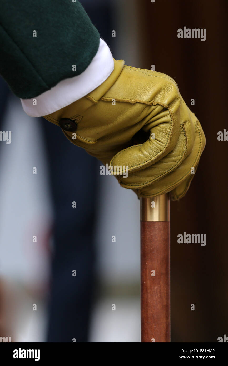 Man's gloved hand holding a cane at the Jane Austen celebration day in ...