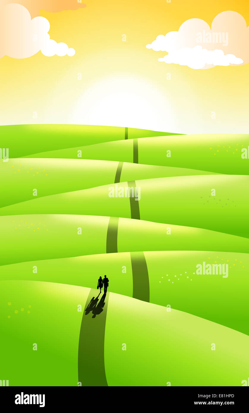 Cartoon long journey hi-res stock photography and images - Alamy