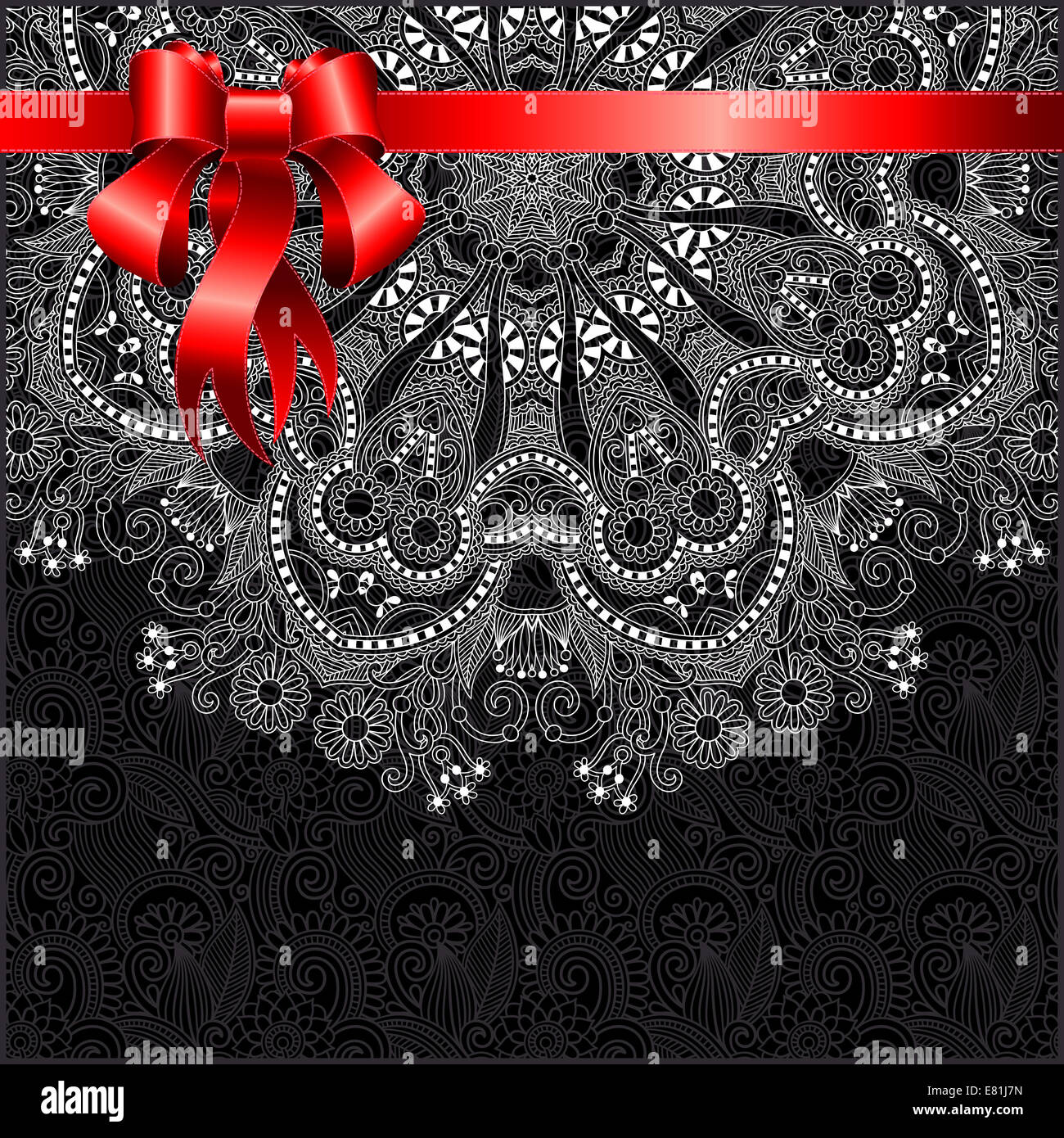 Holiday background with red ribbon, eps10 Stock Photo - Alamy