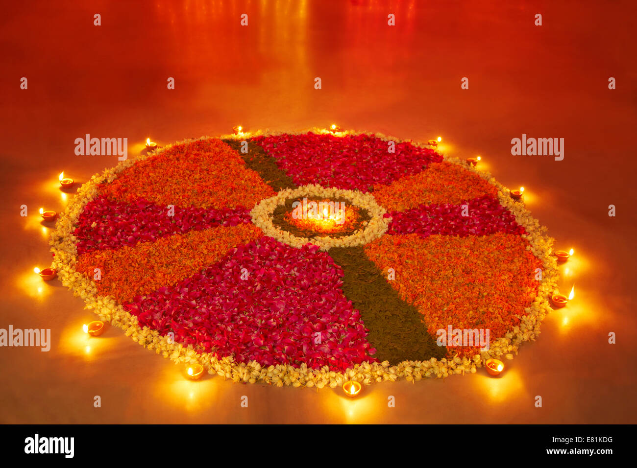Onam kerala festival diya flower hi-res stock photography and images ...
