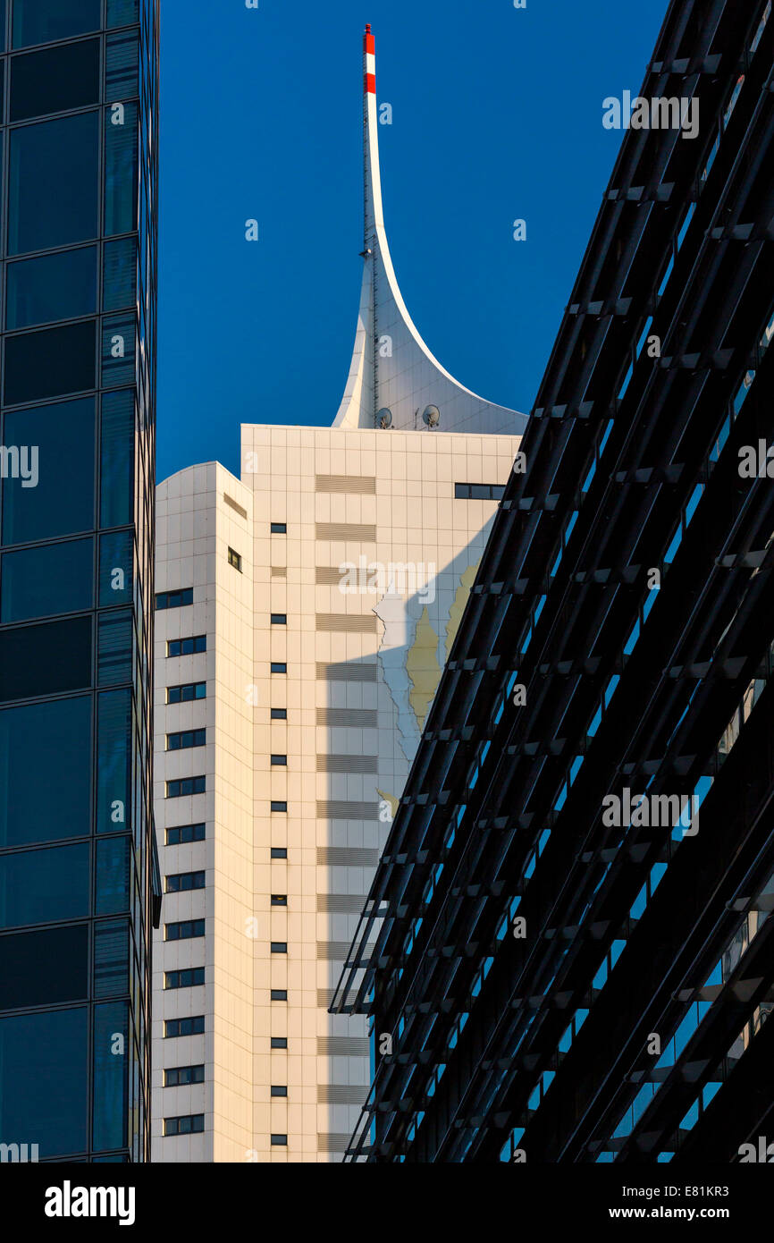 View through the Tech Gate Vienna building towards the Hochhaus Neue ...