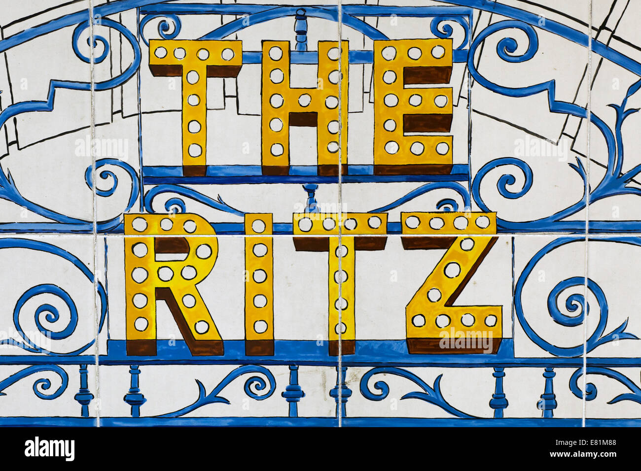 The Ritz name painted on tiles in London Stock Photo - Alamy