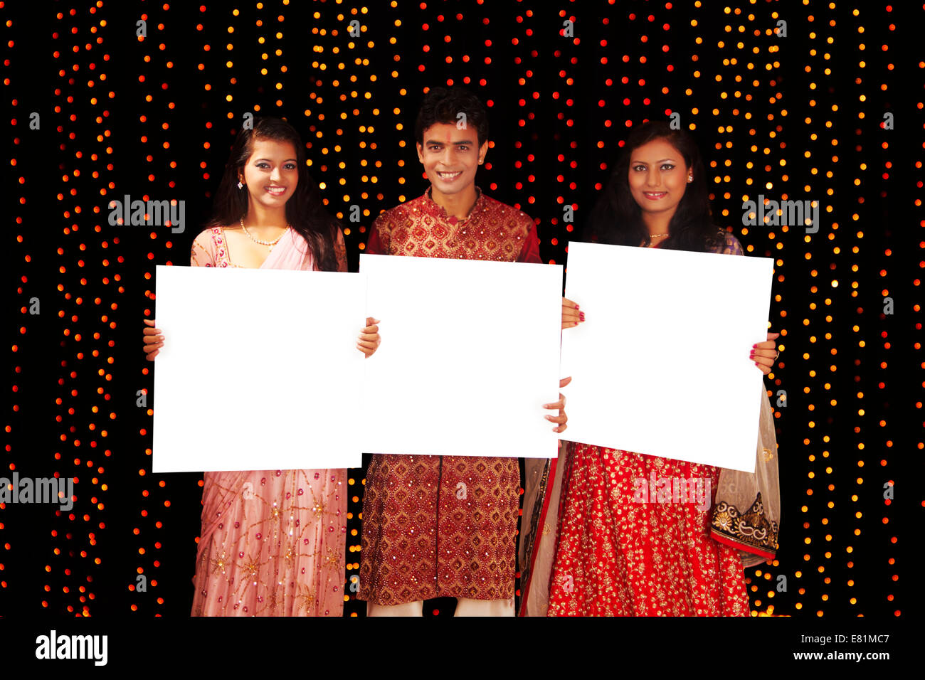 indian friends Showing Message Board Stock Photo - Alamy