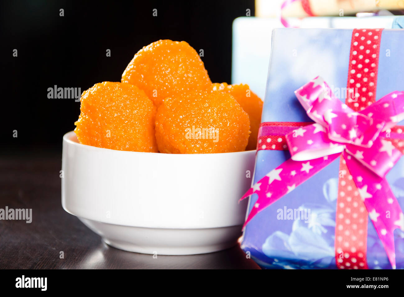 indian Festival Diwali Sweets with gift Stock Photo - Alamy
