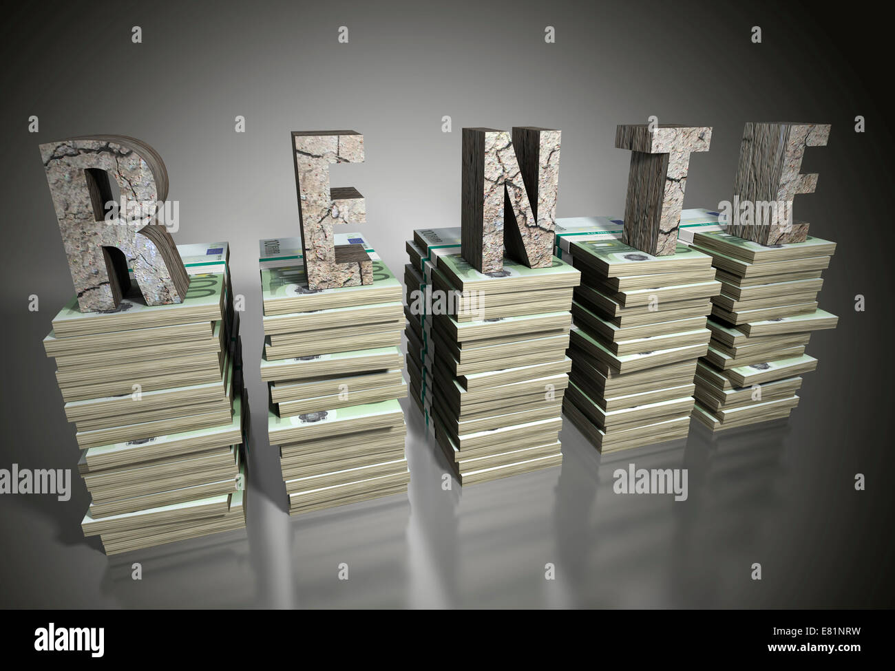 "Rente", German for "pension", lettering, illustration Stock Photo - Alamy