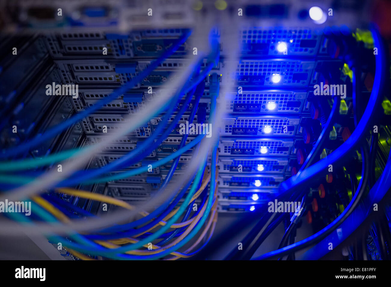 Interior of rack mounted servers Stock Photo - Alamy