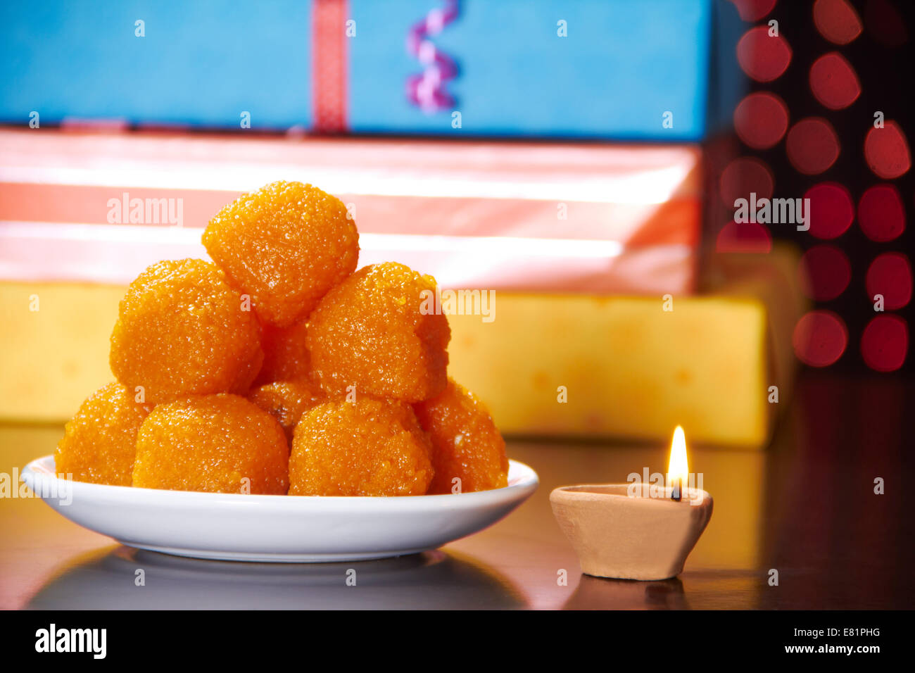 indian Festival Diwali Sweets with gift Stock Photo - Alamy