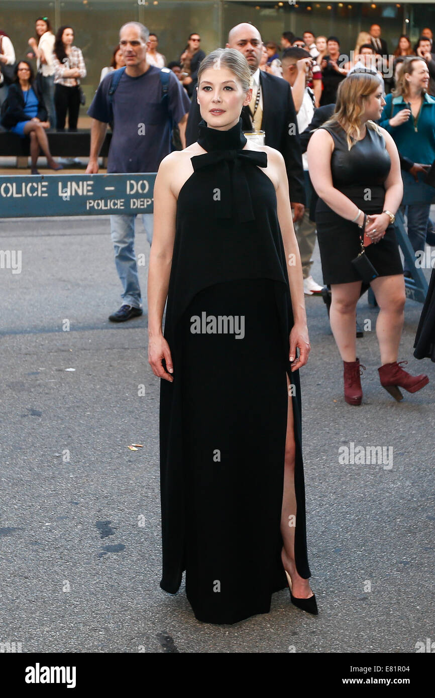 NEW YORK-SEP 26: Actress Rosamund Pike attends the world premiere of ...