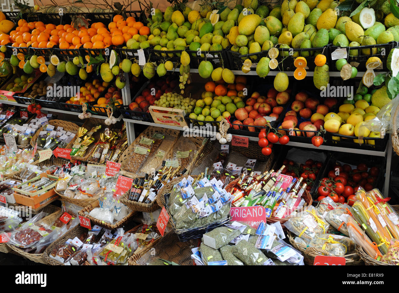 Sicilian produce for sale Taormina Sicily Italy Stock Photo - Alamy