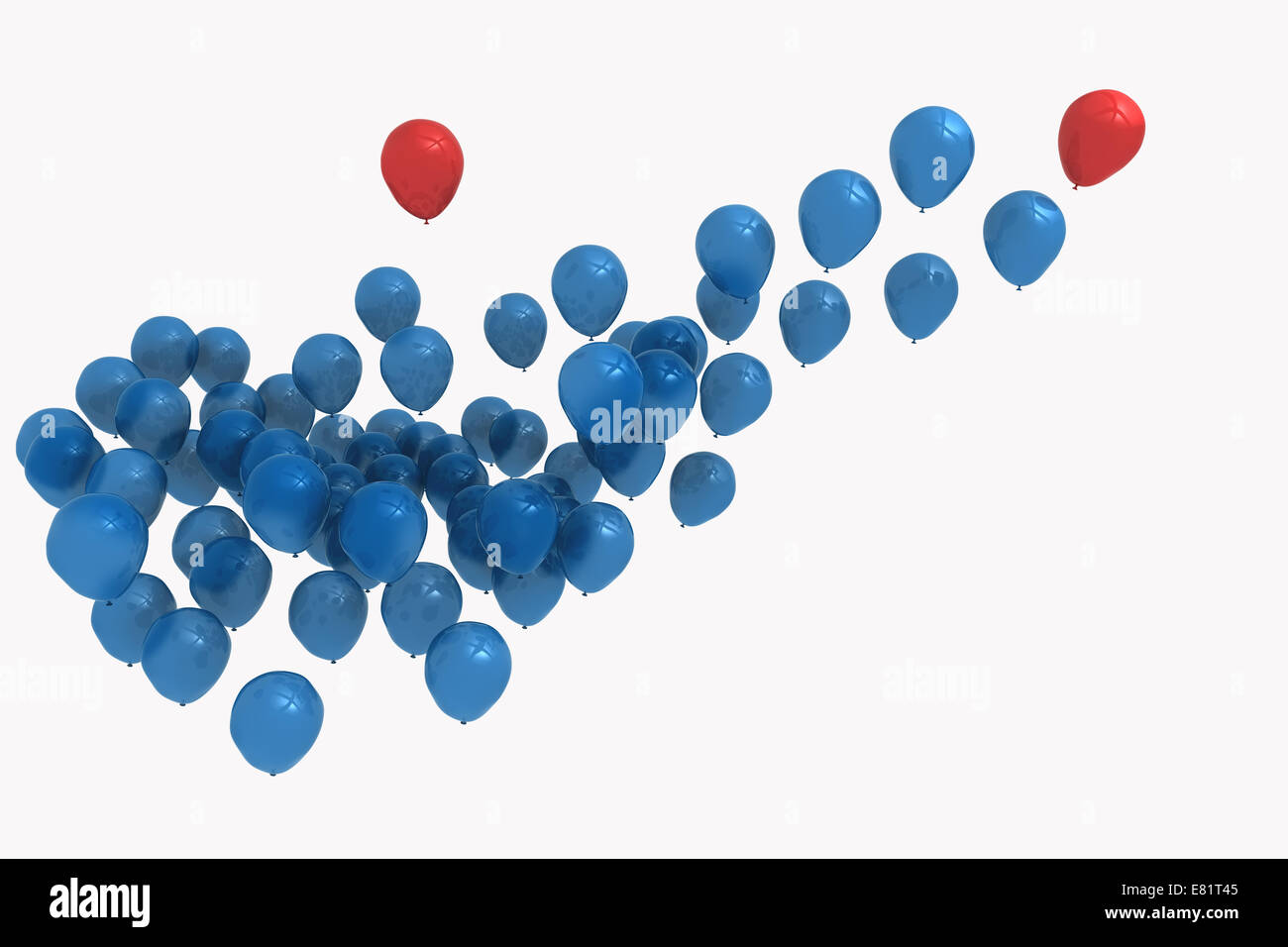 Blue and red balloons Stock Photo - Alamy