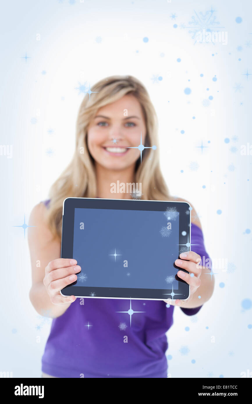 Digital tablet held smiling hi-res stock photography and images - Alamy