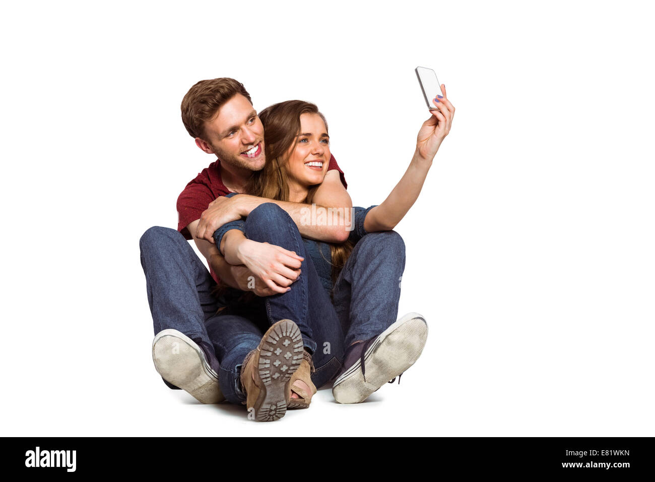 Young man smart phone Cut Out Stock Images & Pictures - Alamy