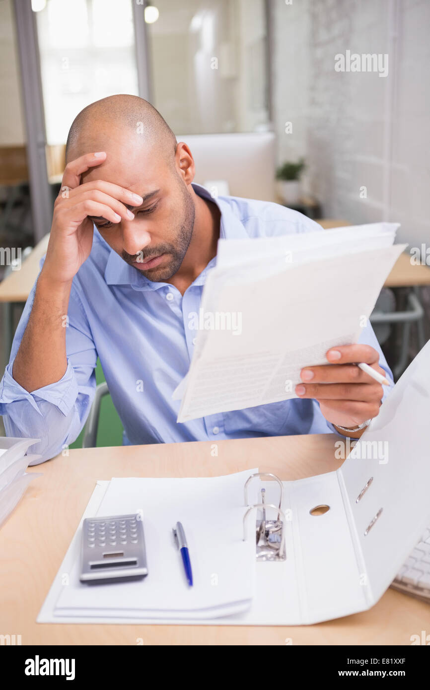 Stressed Man Desk Paper Stock Photos & Stressed Man Desk Paper Stock ...