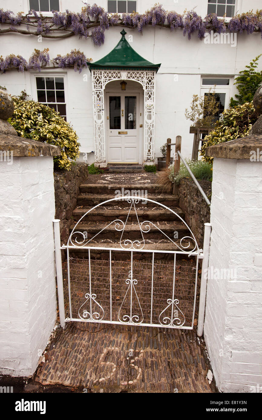 UK, England, Somerset, Nether Stowey, Castle Street, pebble cobbled ...