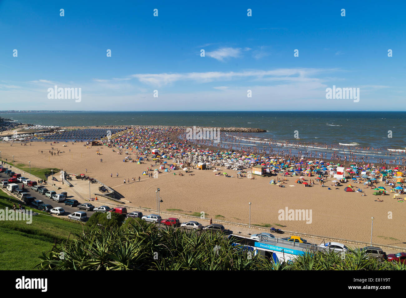 Wide view of the beach, at Mar del Plata city Stock Photo - Alamy
