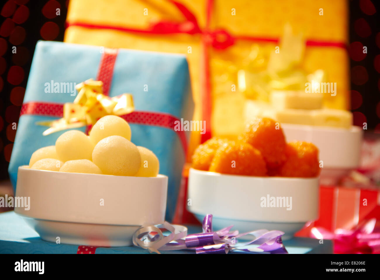 indian Festival Diwali Sweets with gift Stock Photo - Alamy