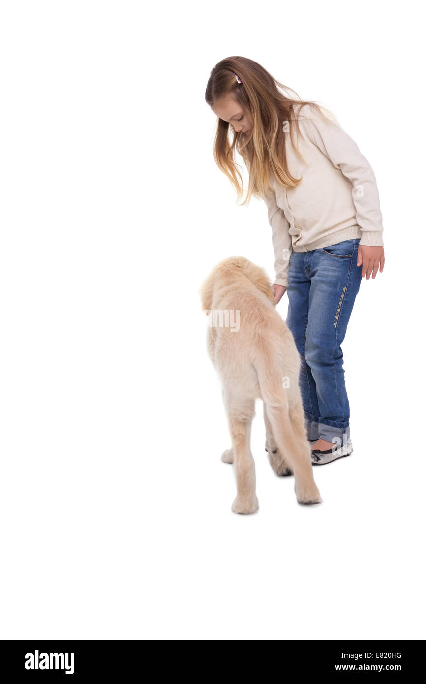 Owner dog puppy playing Cut Out Stock Images & Pictures - Alamy