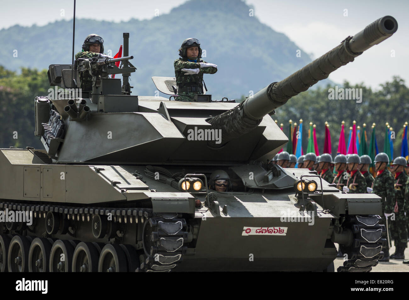 Nakhon Nayok, Thailand. 29th Sep, 2014. Royal Thai Army tanks parade ...