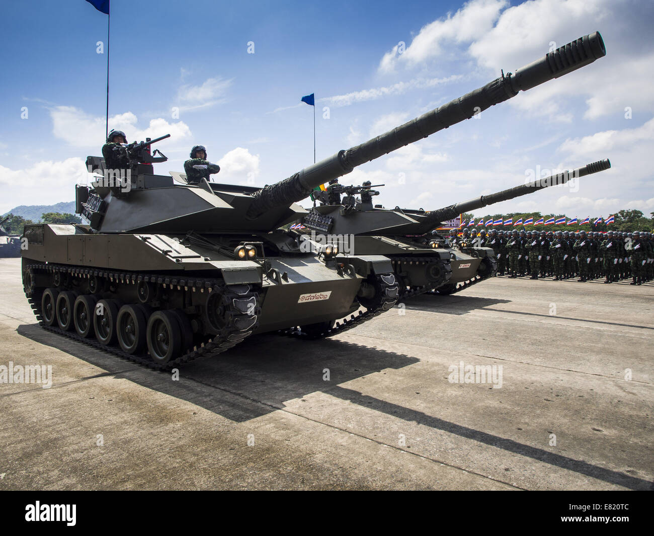 Nakhon Nayok, Thailand. 29th Sep, 2014. Royal Thai Army tanks parade ...