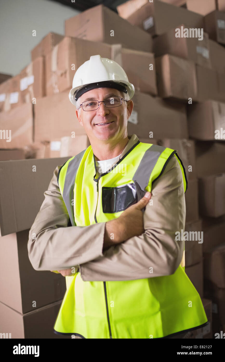 Manual worker in warehouse Stock Photo - Alamy