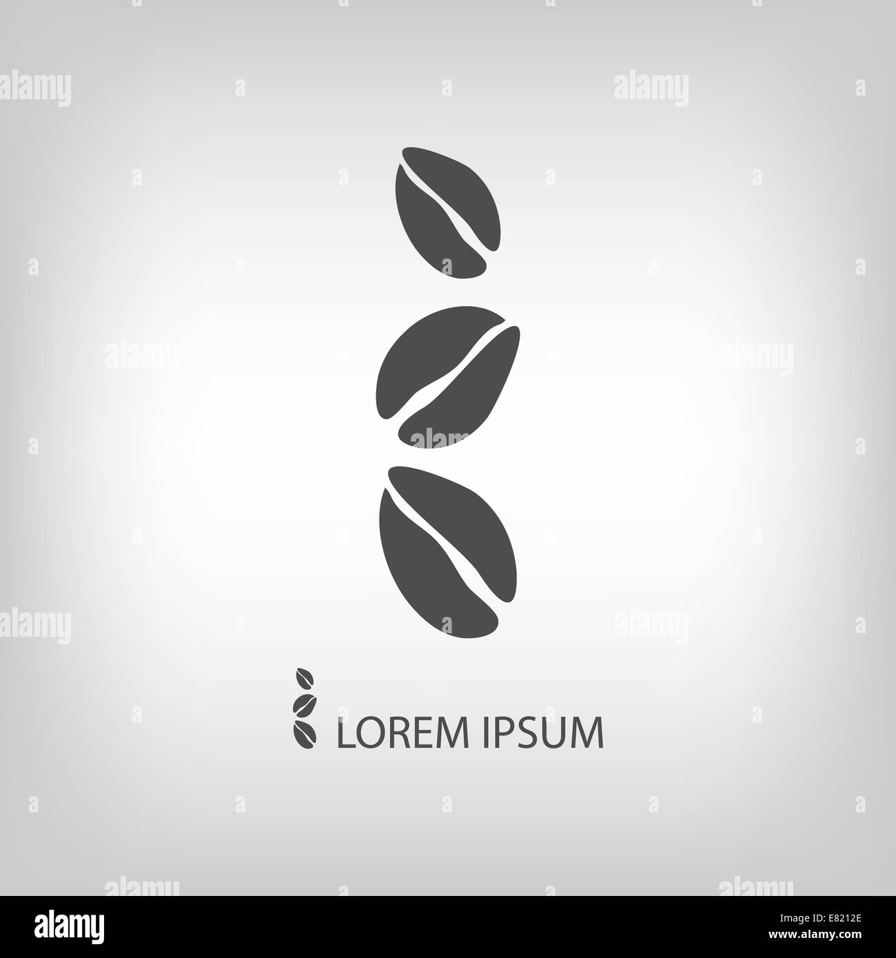 Three grey coffee beans as logo Stock Photo - Alamy