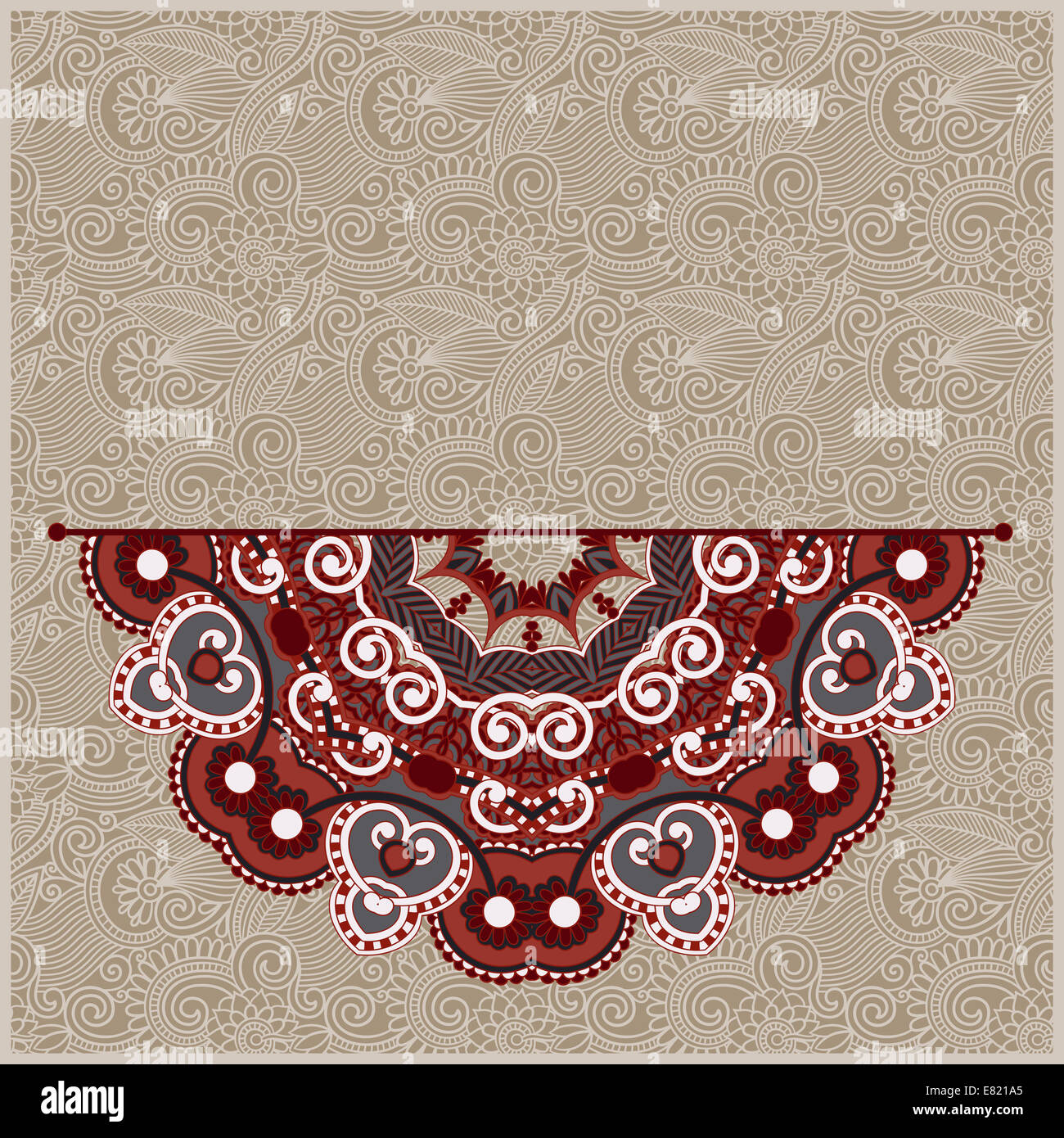 ornate circle floral card announcement Stock Photo - Alamy