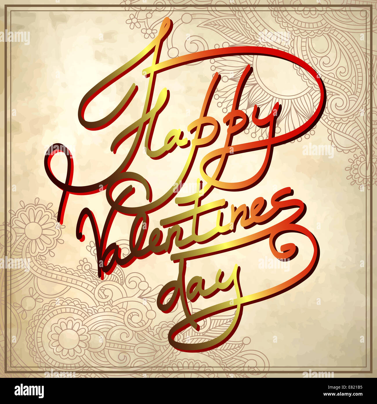 hand lettering inscription - happy valentines day Stock Photo - Alamy