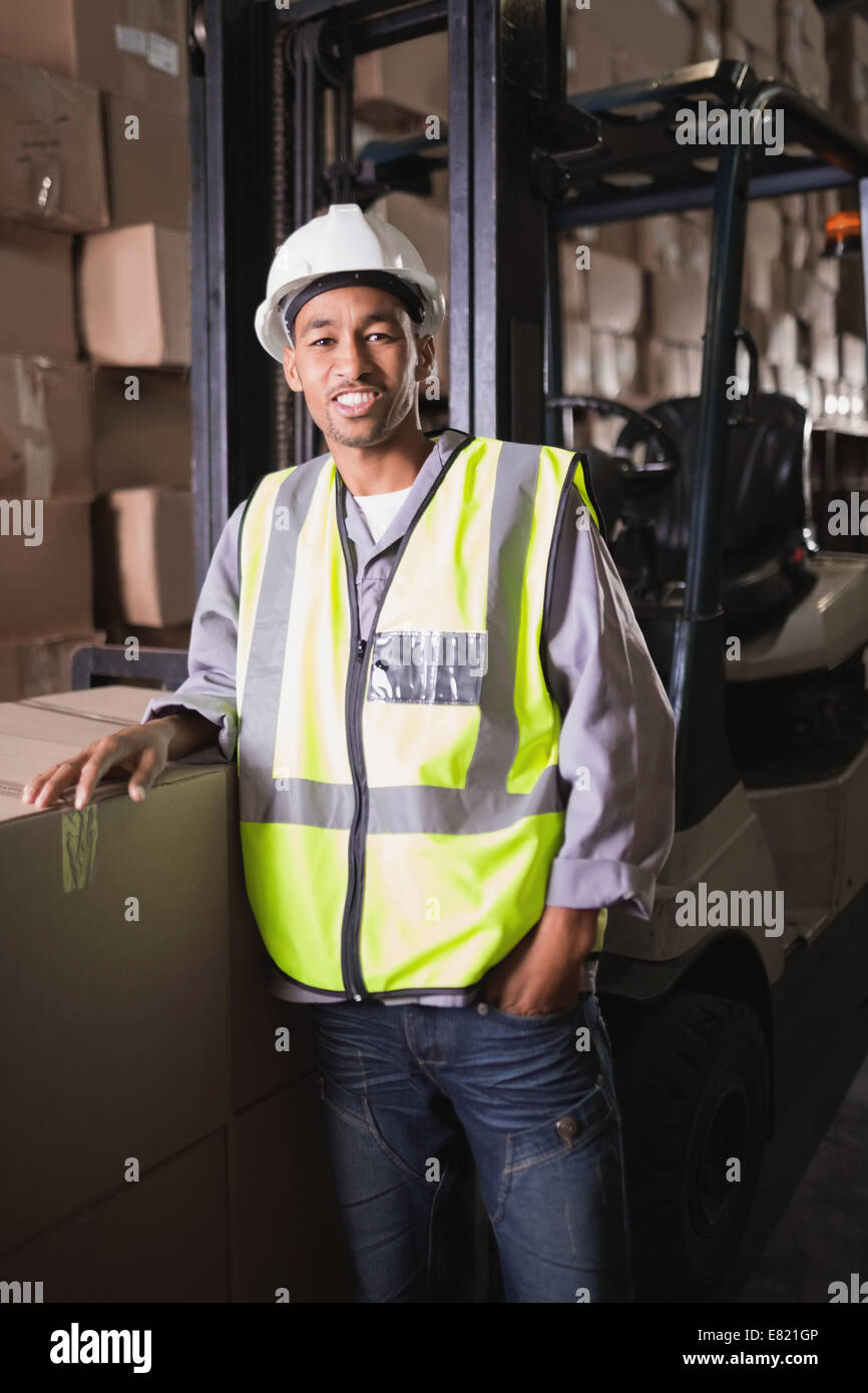 Portrait of manual worker in warehouse Stock Photo - Alamy