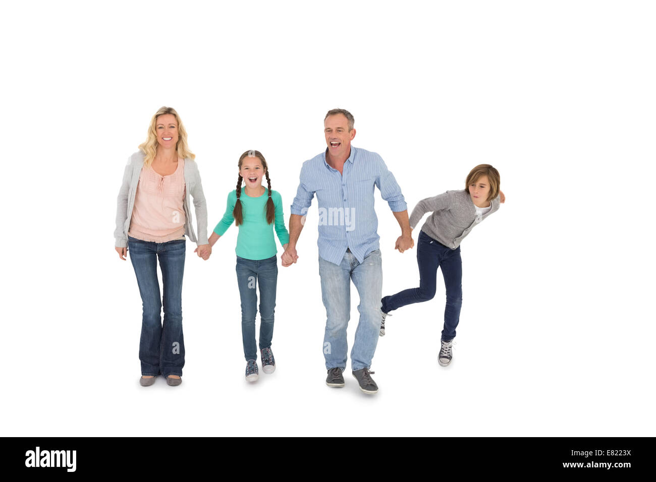 Family holding hands in Cut Out Stock Images & Pictures - Alamy