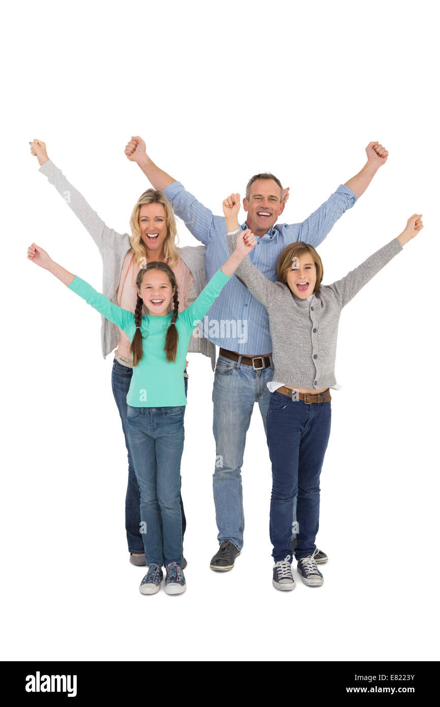 Happy man raising arms Cut Out Stock Images & Pictures - Alamy