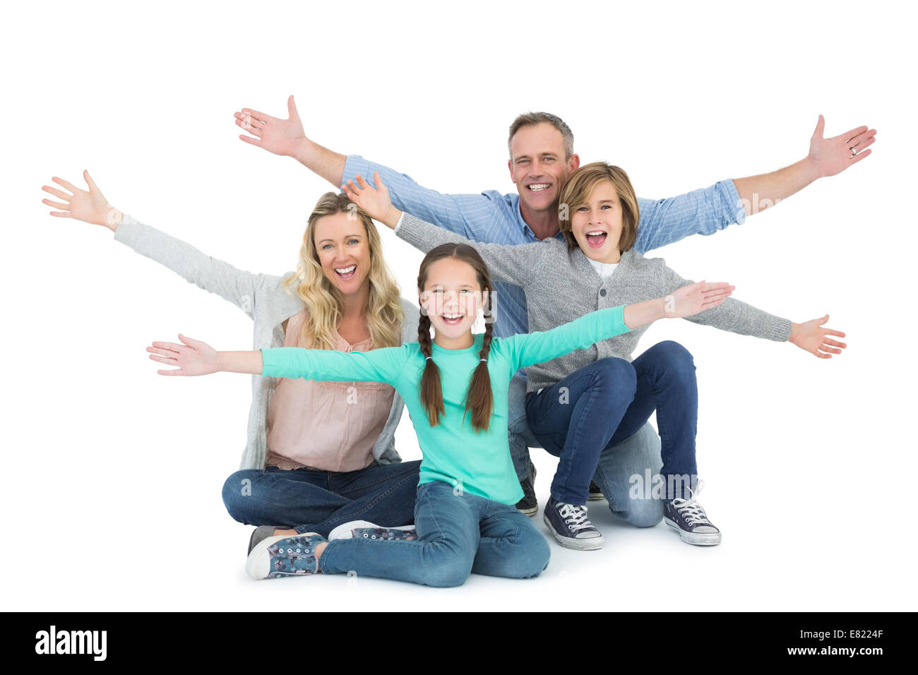 Mother father and two children Cut Out Stock Images & Pictures - Alamy