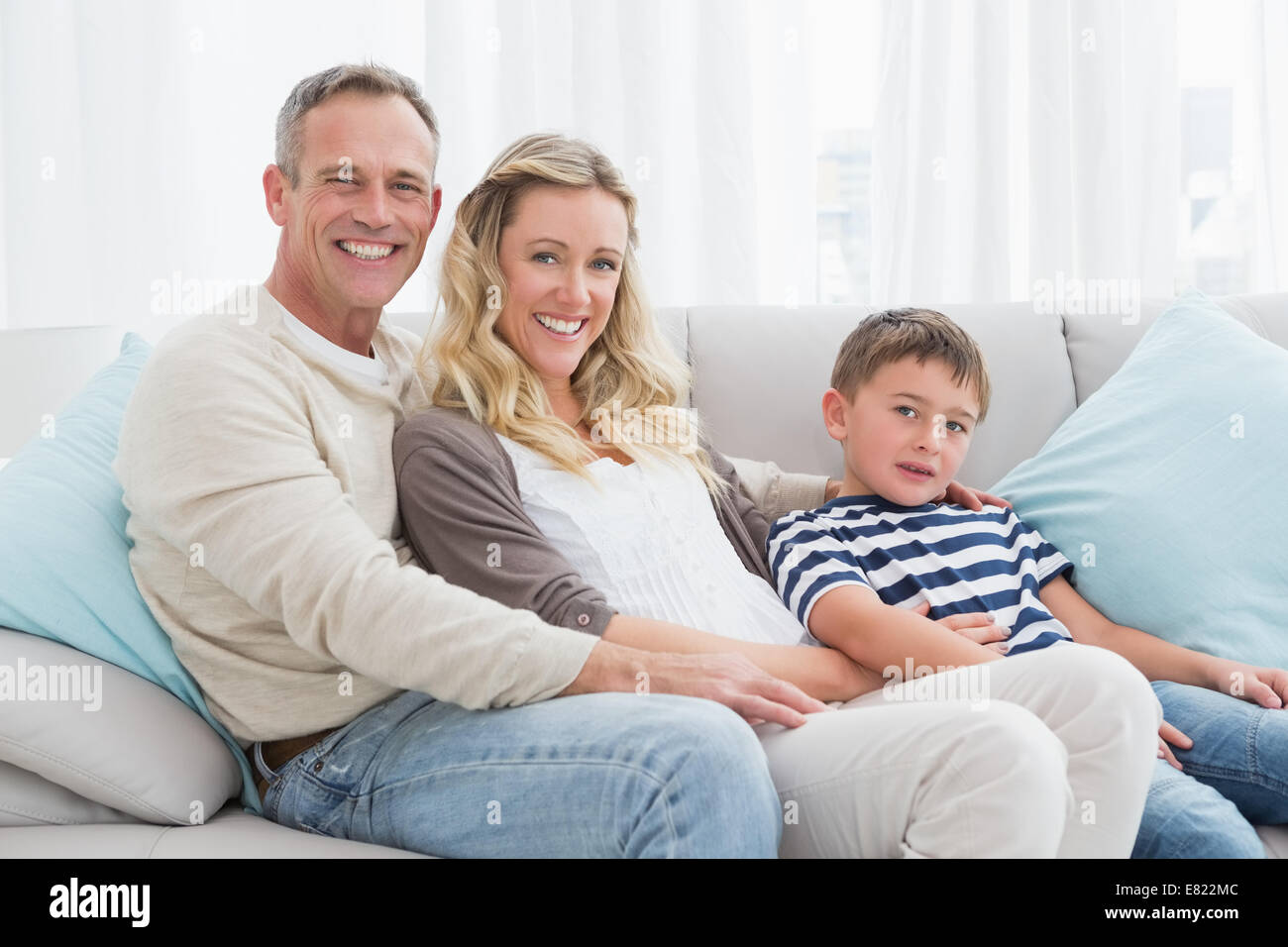 Caucasian family relaxing on hi-res stock photography and images - Alamy