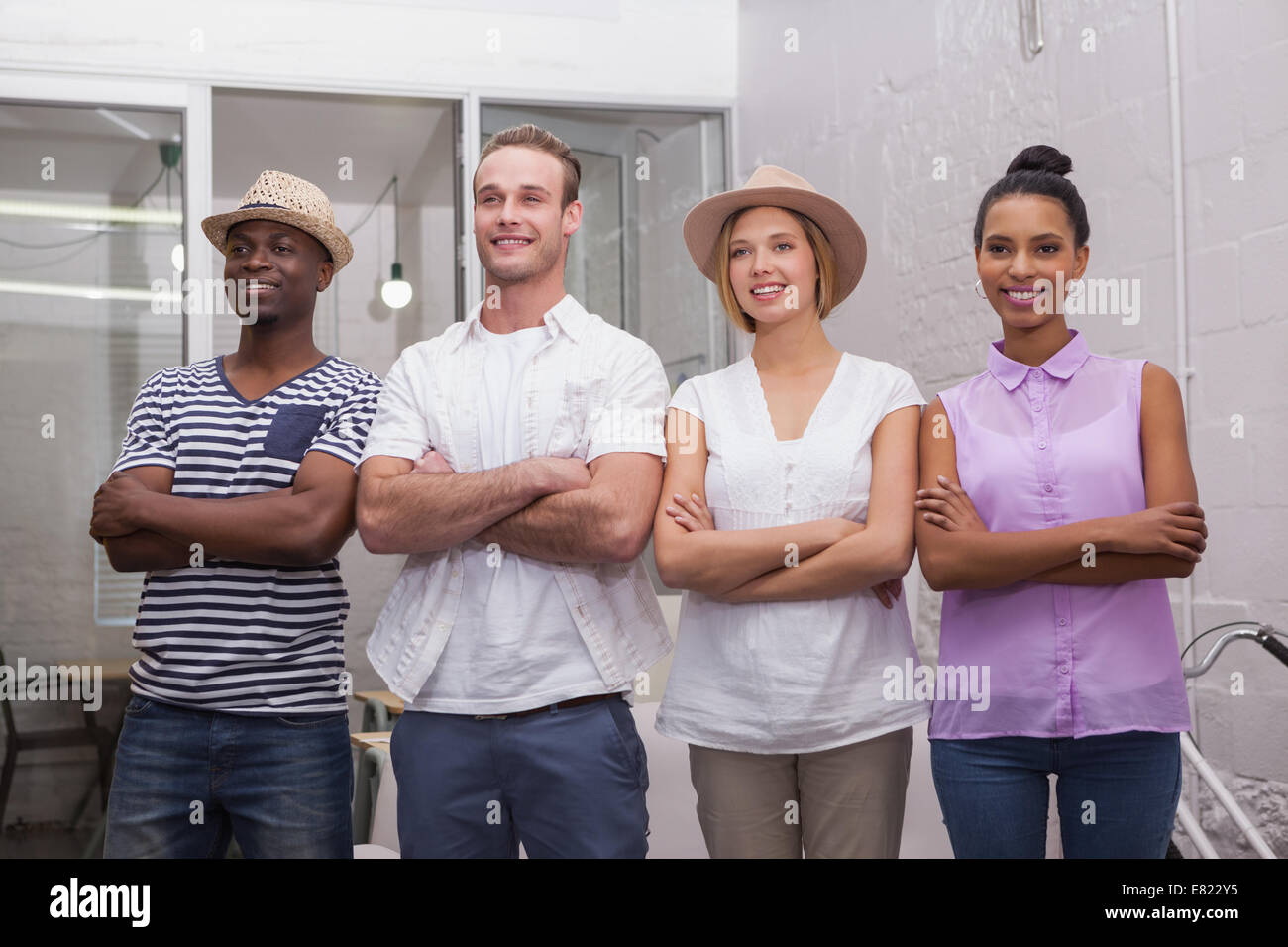 Smiling people with arms folded standing Stock Photo - Alamy Smiling people with arms folded standing Stock Photo - Alamy