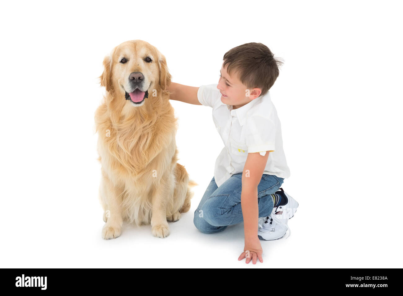 Boy hugging his dog hi-res stock photography and images - Alamy